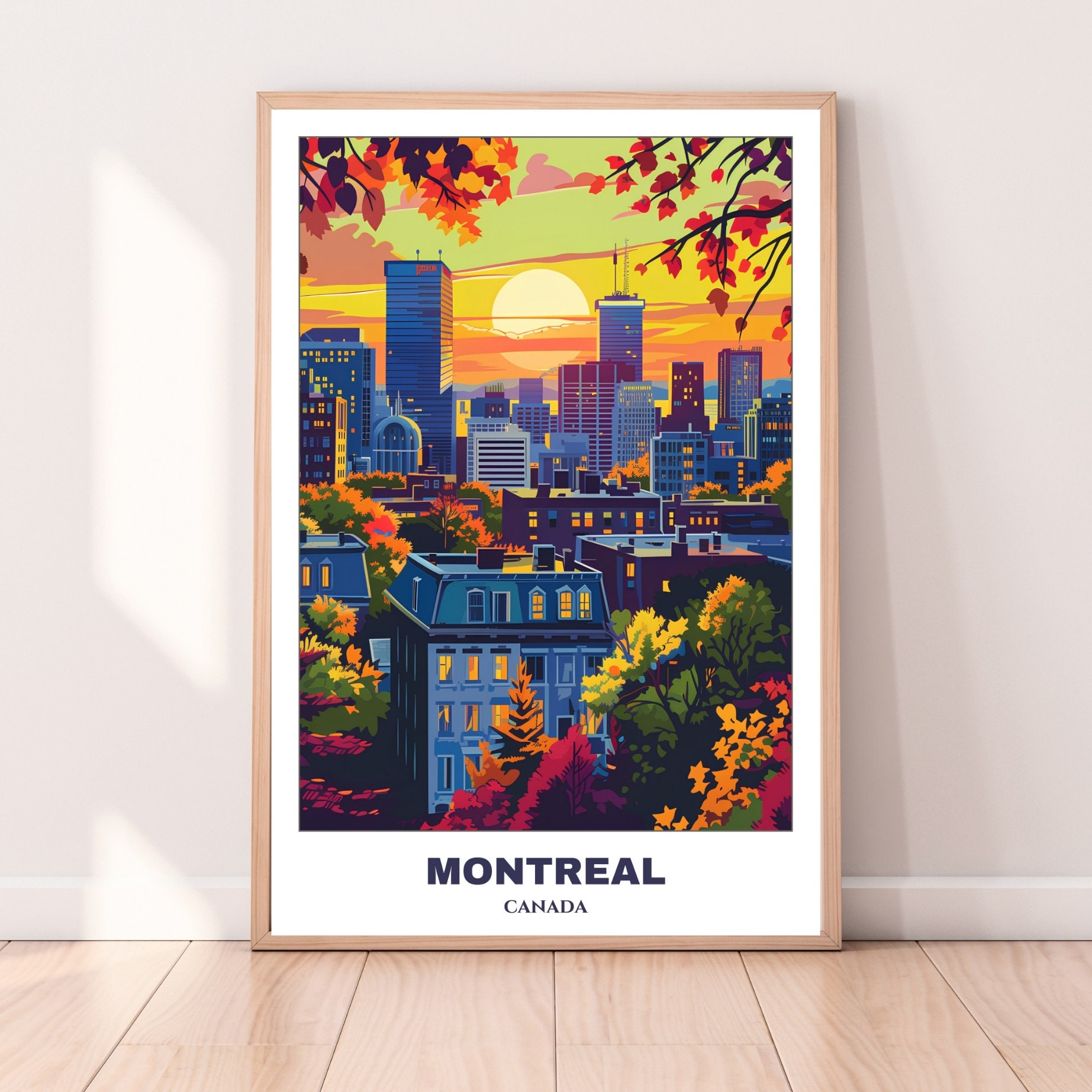 Montreal Travel Printable Poster Canada Travel Poster citycape Painting ...