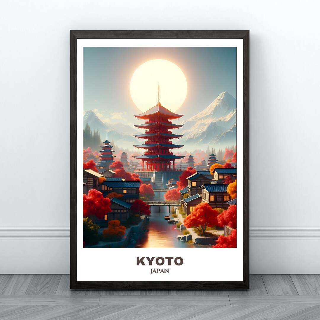 Kyoto Travel Printable Poster - Japantravel Poster -cityscape Painting ...