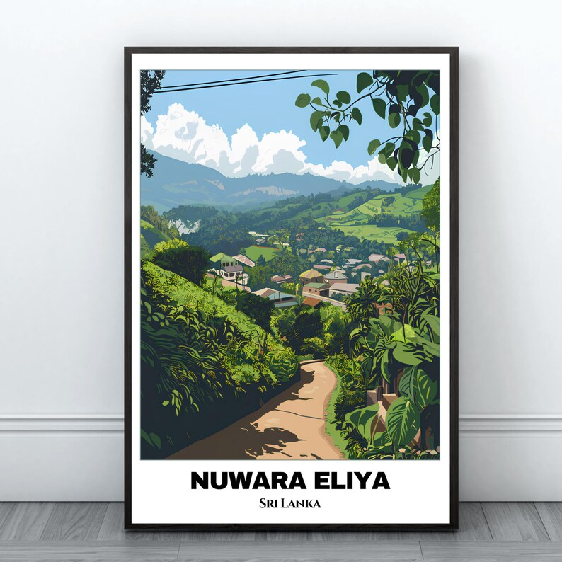Nuwara Eliya Travel Printable Poster - Sri Lanka Travel Poster -nuwara ...