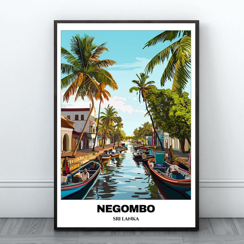 Negombo Travel Printable Poster - Sri Lanka Travel Poster - Cityscape ...