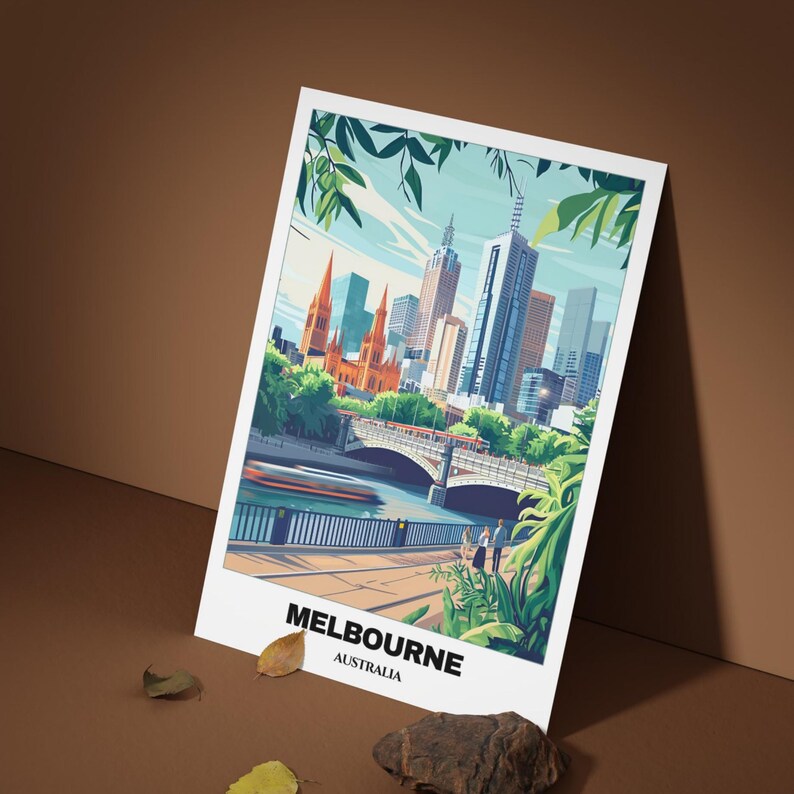 Melbourne Travel Printable Poster - Australia Travel Poster - Cityscape ...