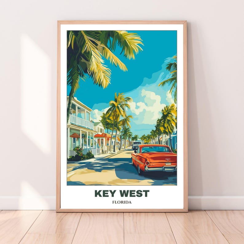 Key West Printable Travel Poster - Florida Travel Poster - Digital ...