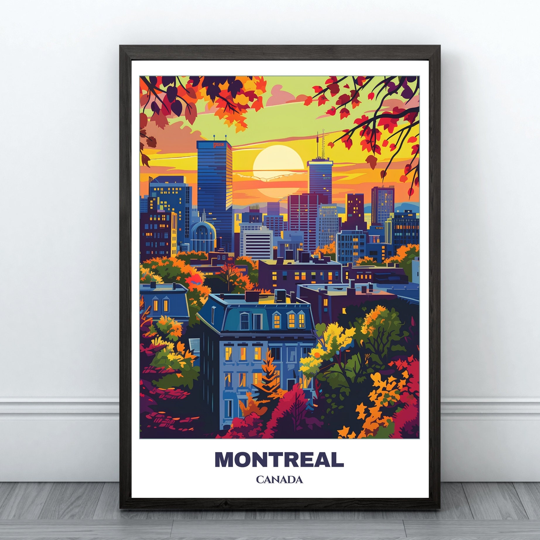 Montreal Travel Printable Poster Canada Travel Poster citycape Painting ...