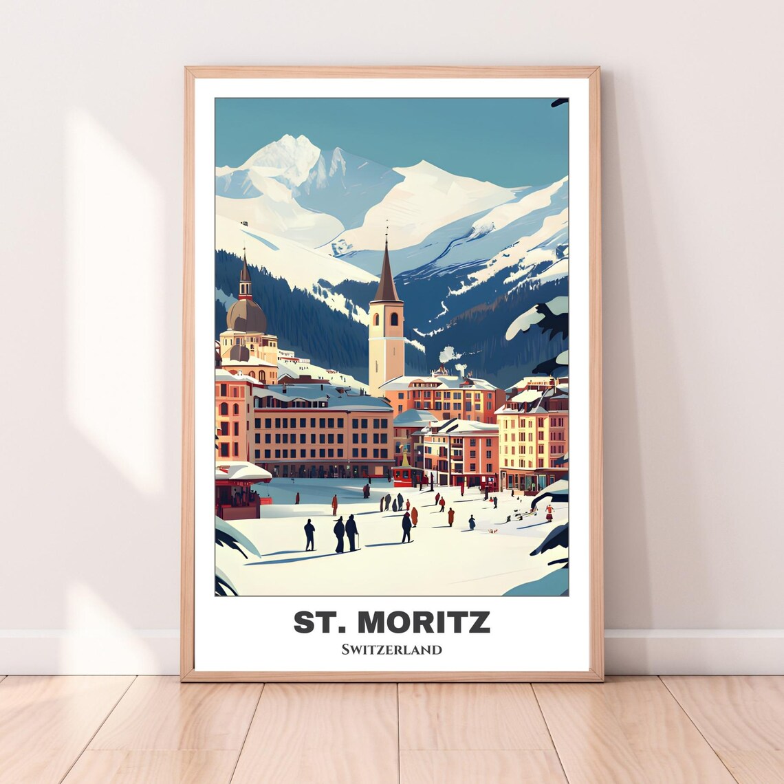Sankt Moritz Travel Printable Poster switzerland Travel Poster-citycape ...