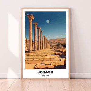 Jerash Travel Printable Poster - Jordan Travel Poster - Cityscape ...