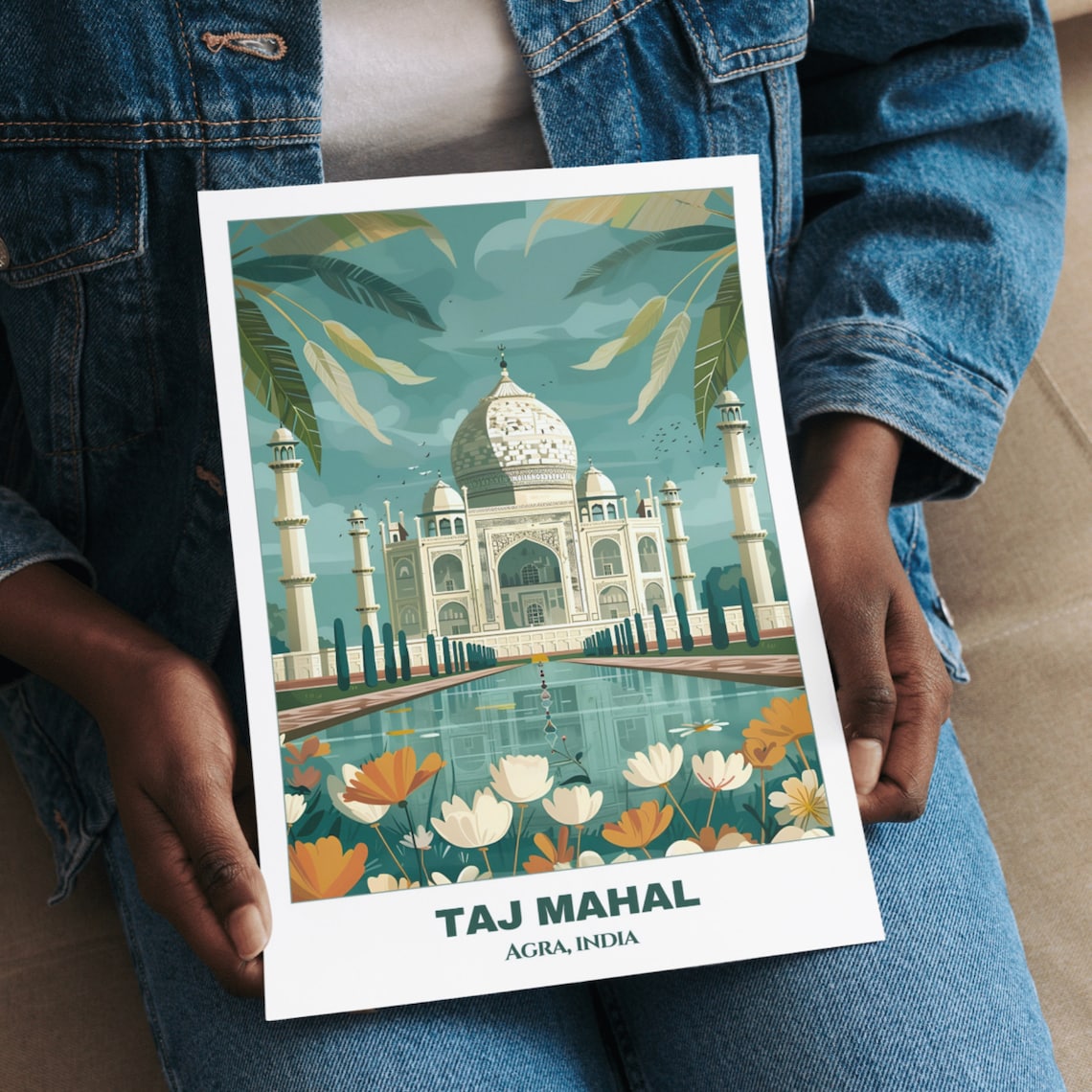 Taj Mahal Travel Printable Poster - India Travel Poster - Agra Painting ...