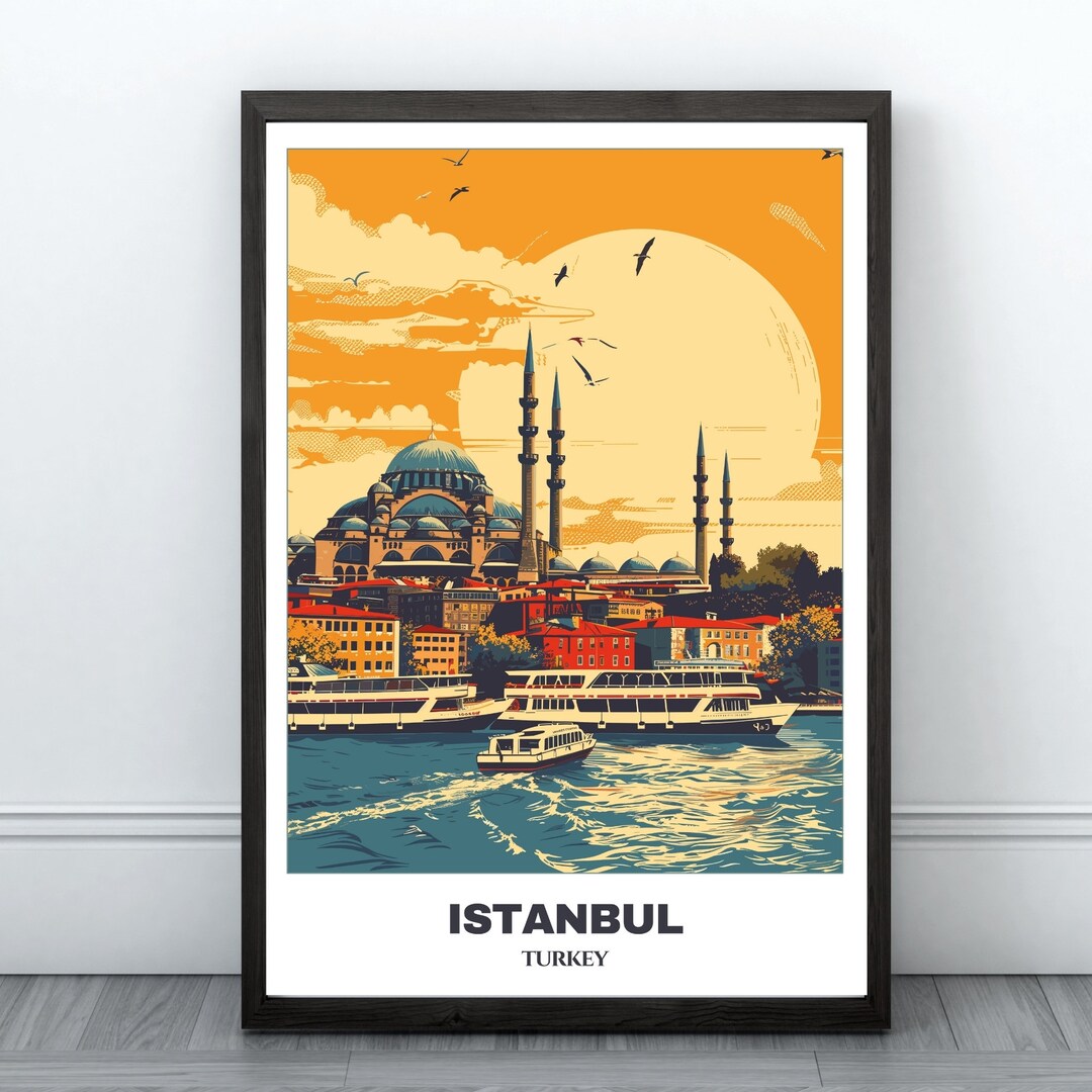 Istanbul Travel Printable Poster -turkey Travel Poster -cityscape ...