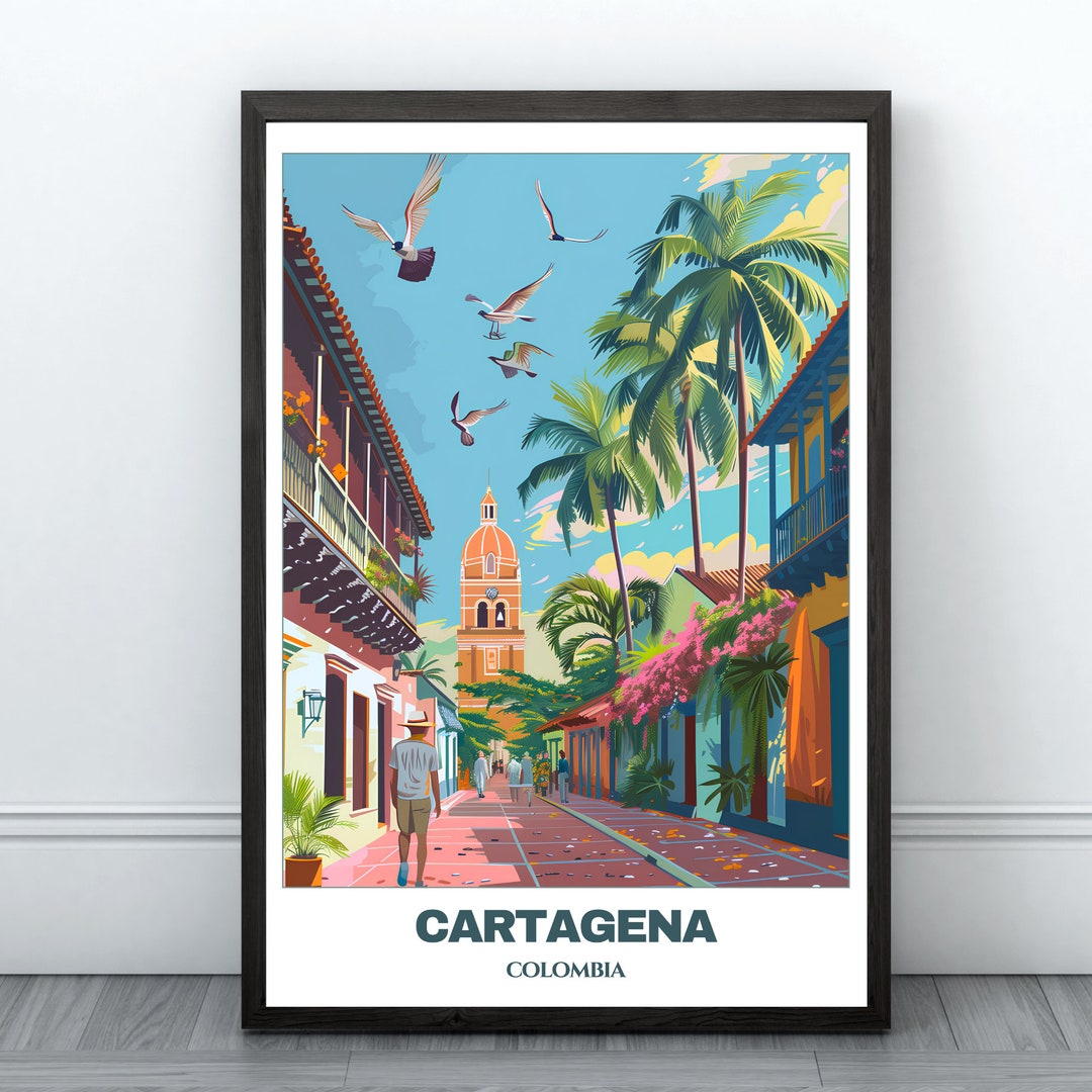 Cartagena Printable Travel Poster- Colombia Travel Poster -insta ...