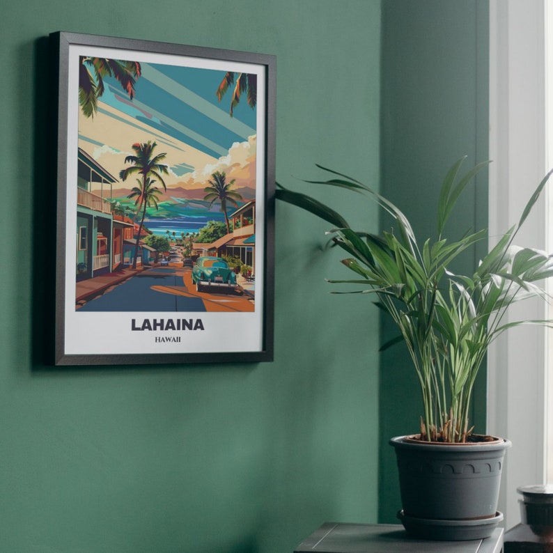 Lahaina Printable Travel Poster - Hawaii Travel Poster -citycape ...