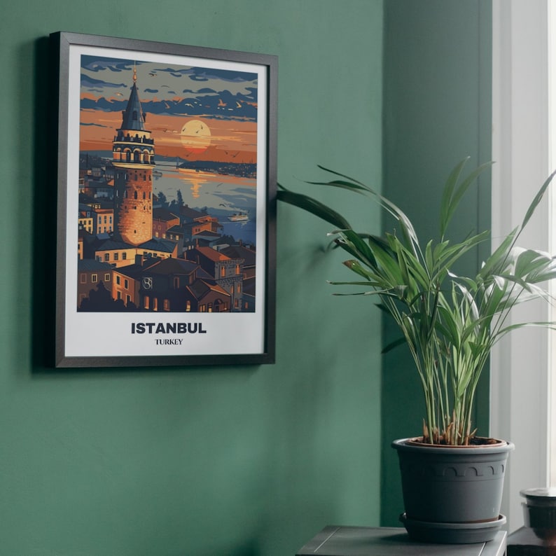Istanbul Travel Printable Poster -turkey Travel Poster -cityscape ...