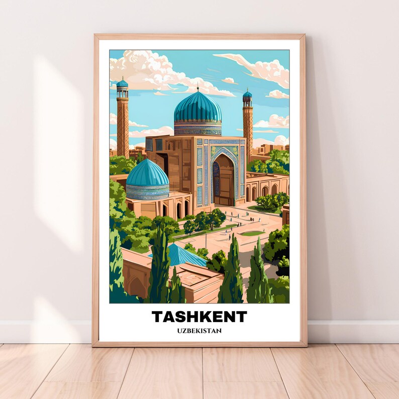 Tashkent Travel Printable Poster - Uzbekistan Travel Poster - Cityscape ...