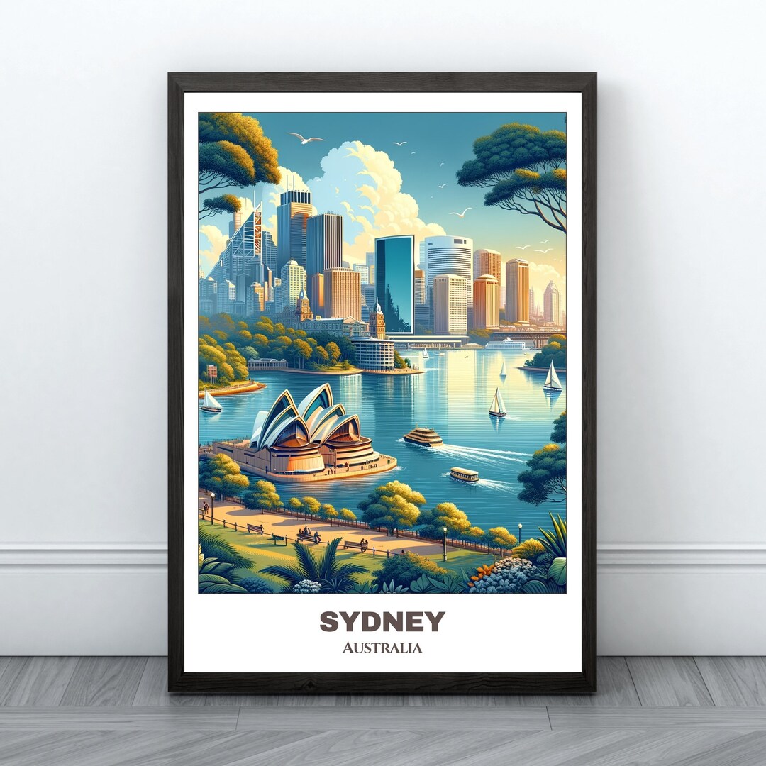 Sydneytravel Printable Poster - Australia Travel Poster - Cityscape ...