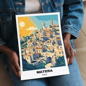 Matera Travel Printable Poster - Italy Travel Poster - Citycape ...