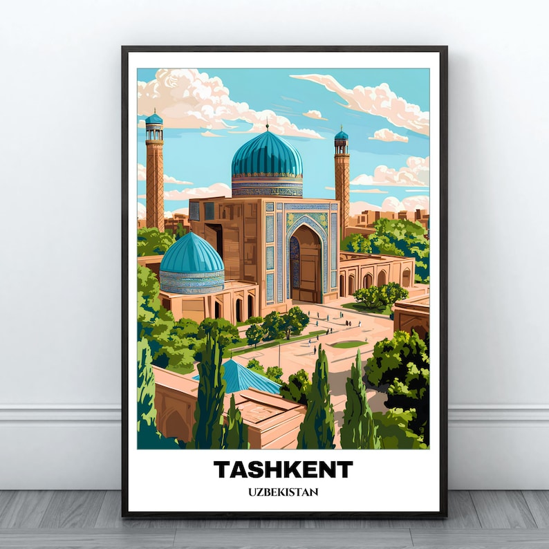 Tashkent Travel Printable Poster - Uzbekistan Travel Poster - Cityscape ...
