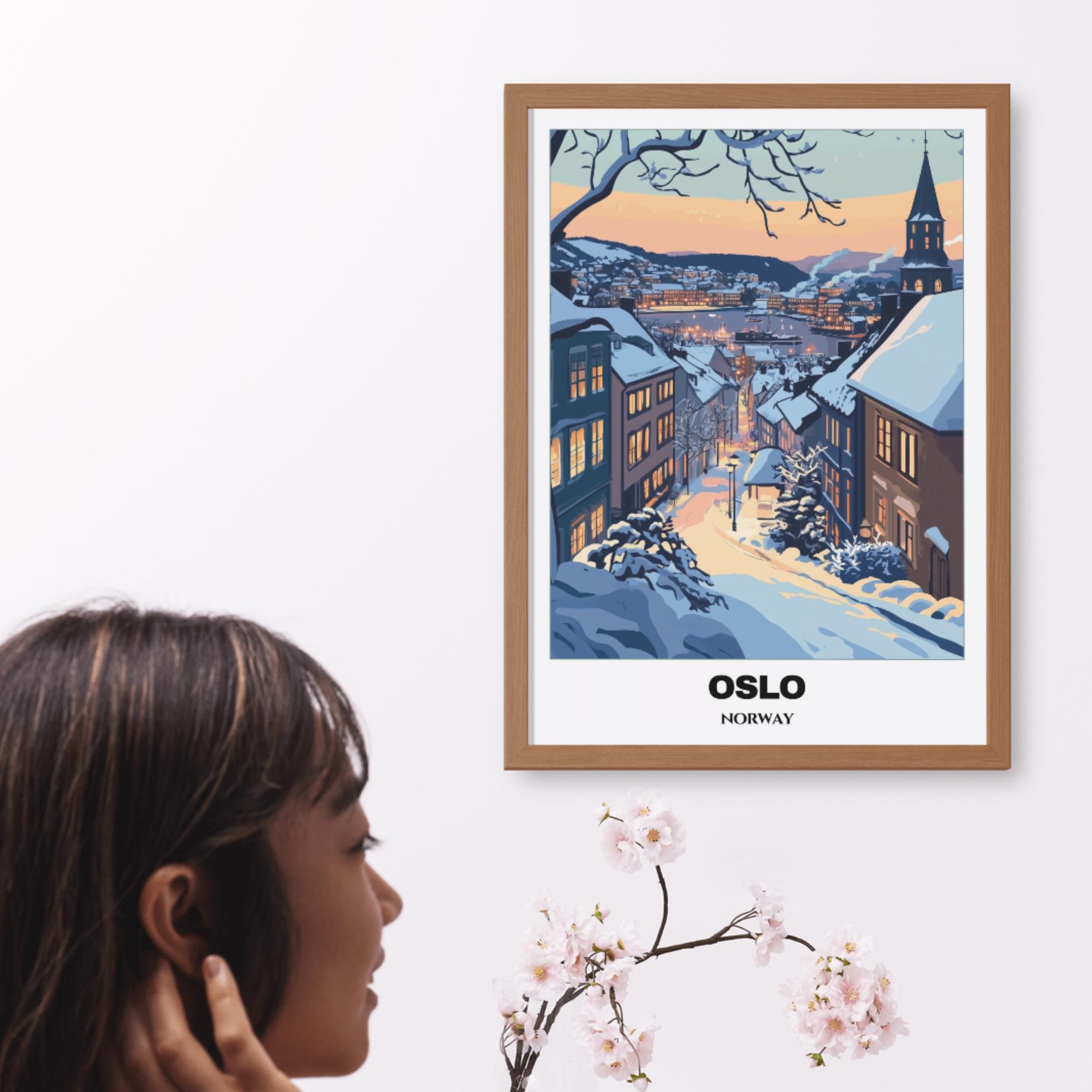 Oslo Travel Printable Poster -norway Travel Poster -citycape Painting ...