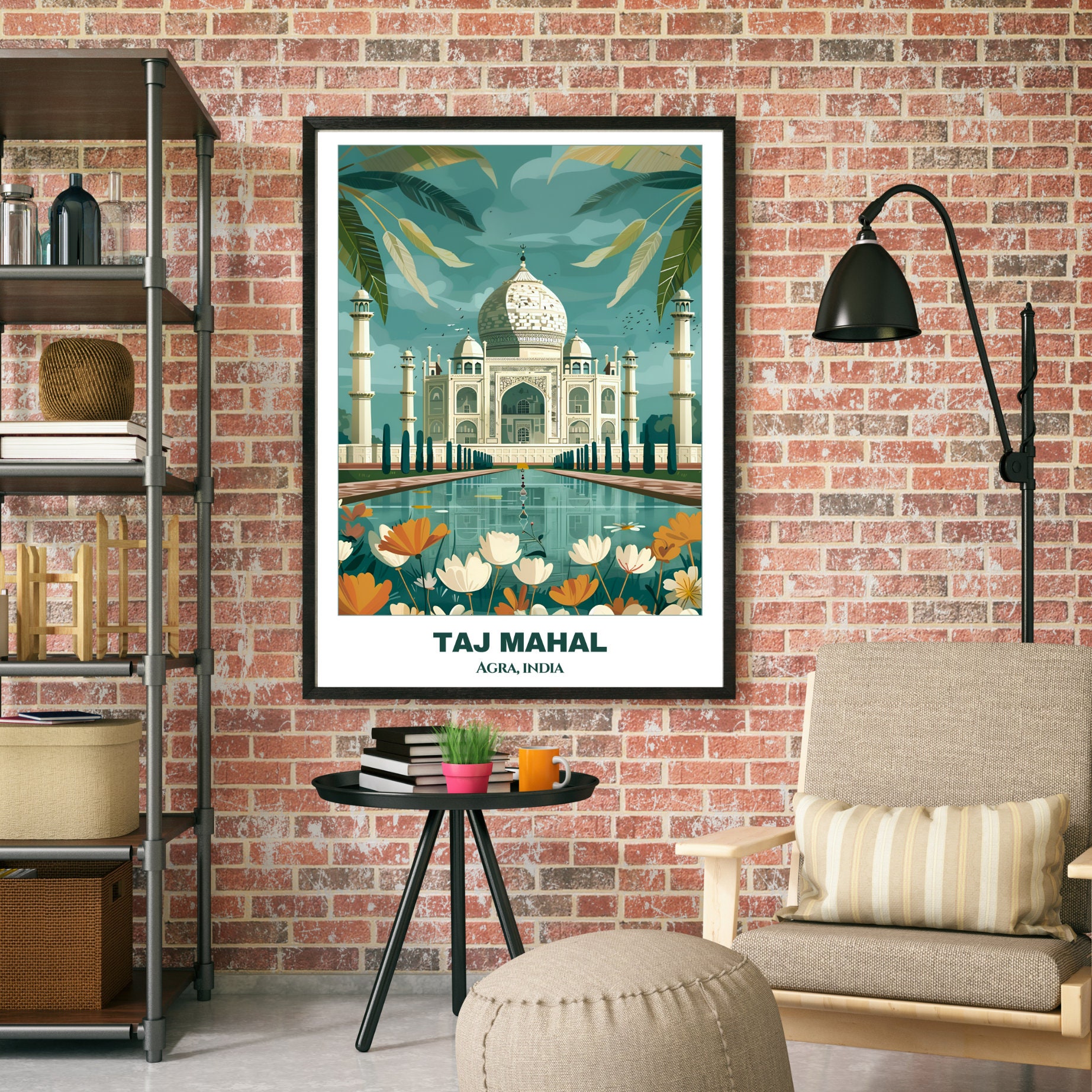 Taj Mahal Travel Printable Poster - India Travel Poster - Agra Painting ...