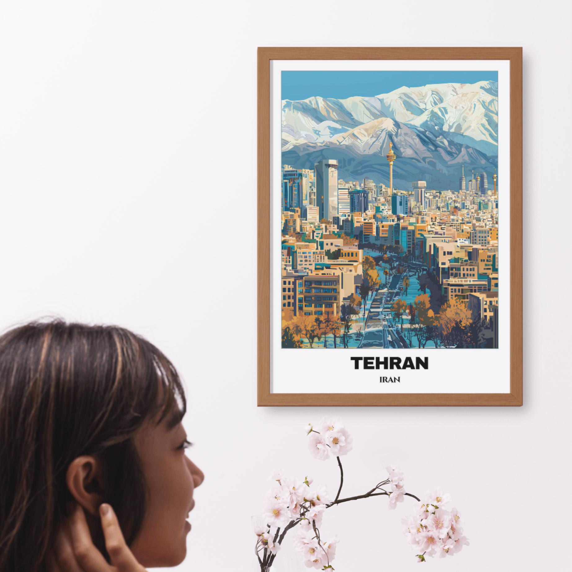 Tehran Travel Printable Poster - Iran Travel Poster - Cityscape ...