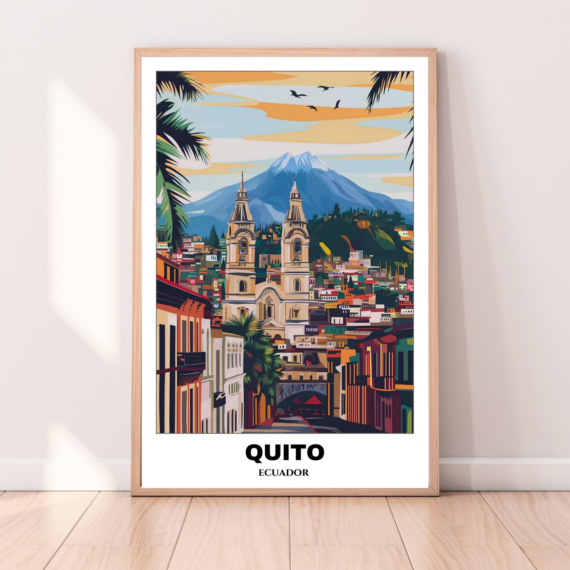 Quito Travel Printable Poster - Ecuador Travel Poster - Citycape ...