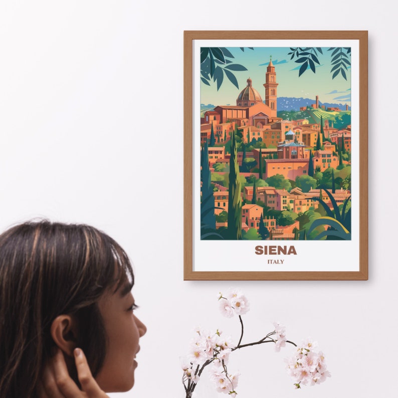 Siena Printable Travel Poster - Italy Travel Poster - Citycape Painting ...