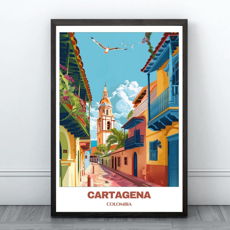 Cartagena Printable Travel Poster- Colombia Travel Poster -insta ...