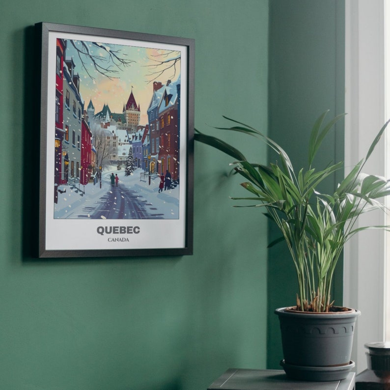 Quebec Cityscape Painting: Canada Travel Poster (digital Print) - Etsy