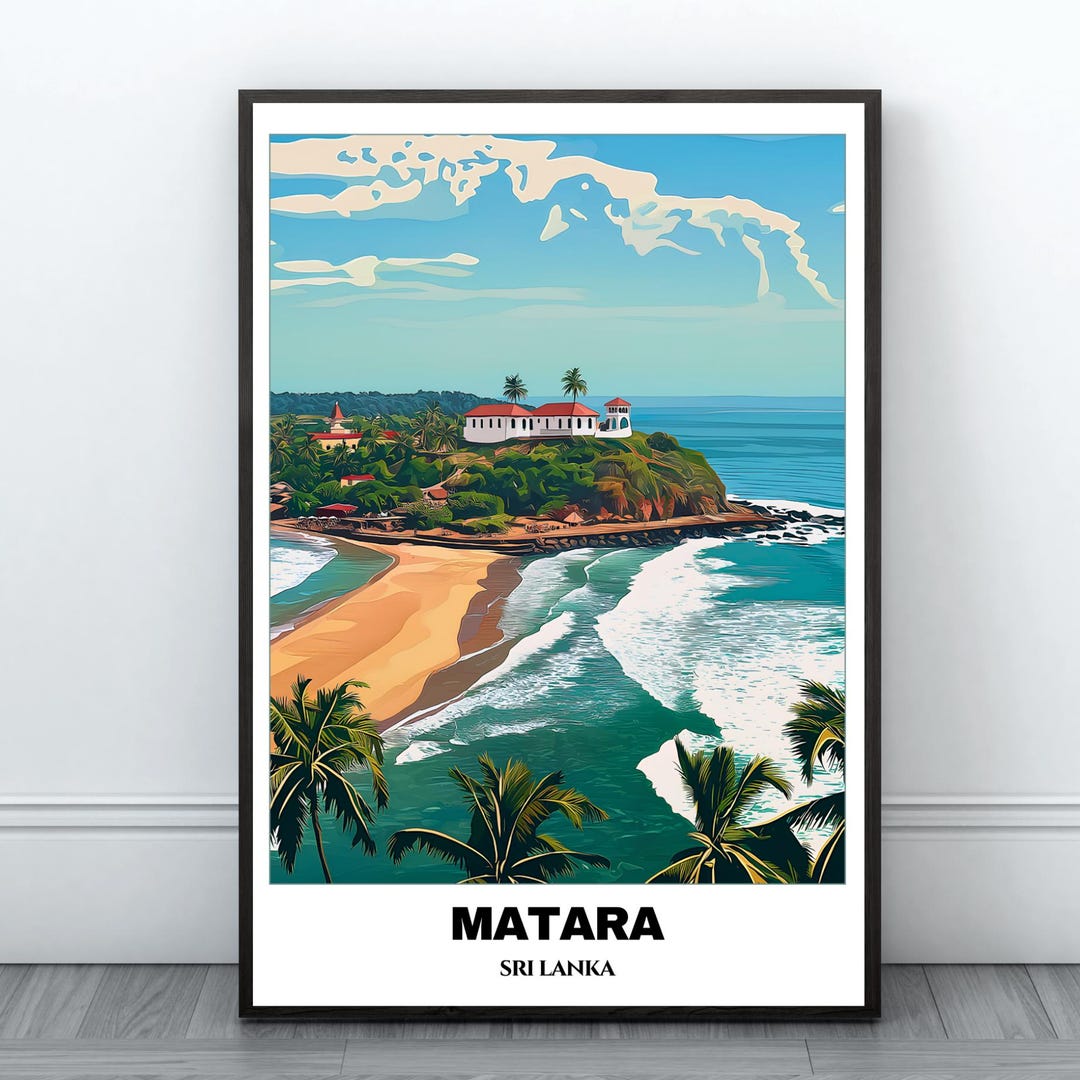 Matara Travel Printable Poster - Sri Lanka Trip Poster - Cityscape ...