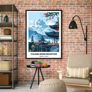 Yulong Snow Mountain Printable Poster Lijiang Travel Poster -cityscape ...