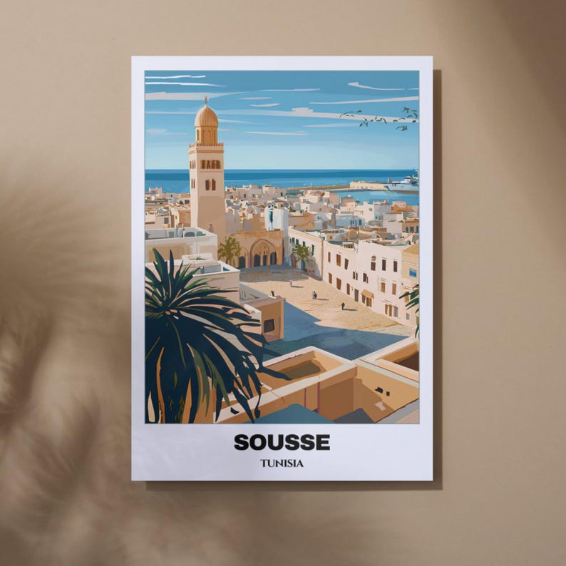 Sousse Travel Printable Poster Tunisia Travel Poster Citycape Painting ...