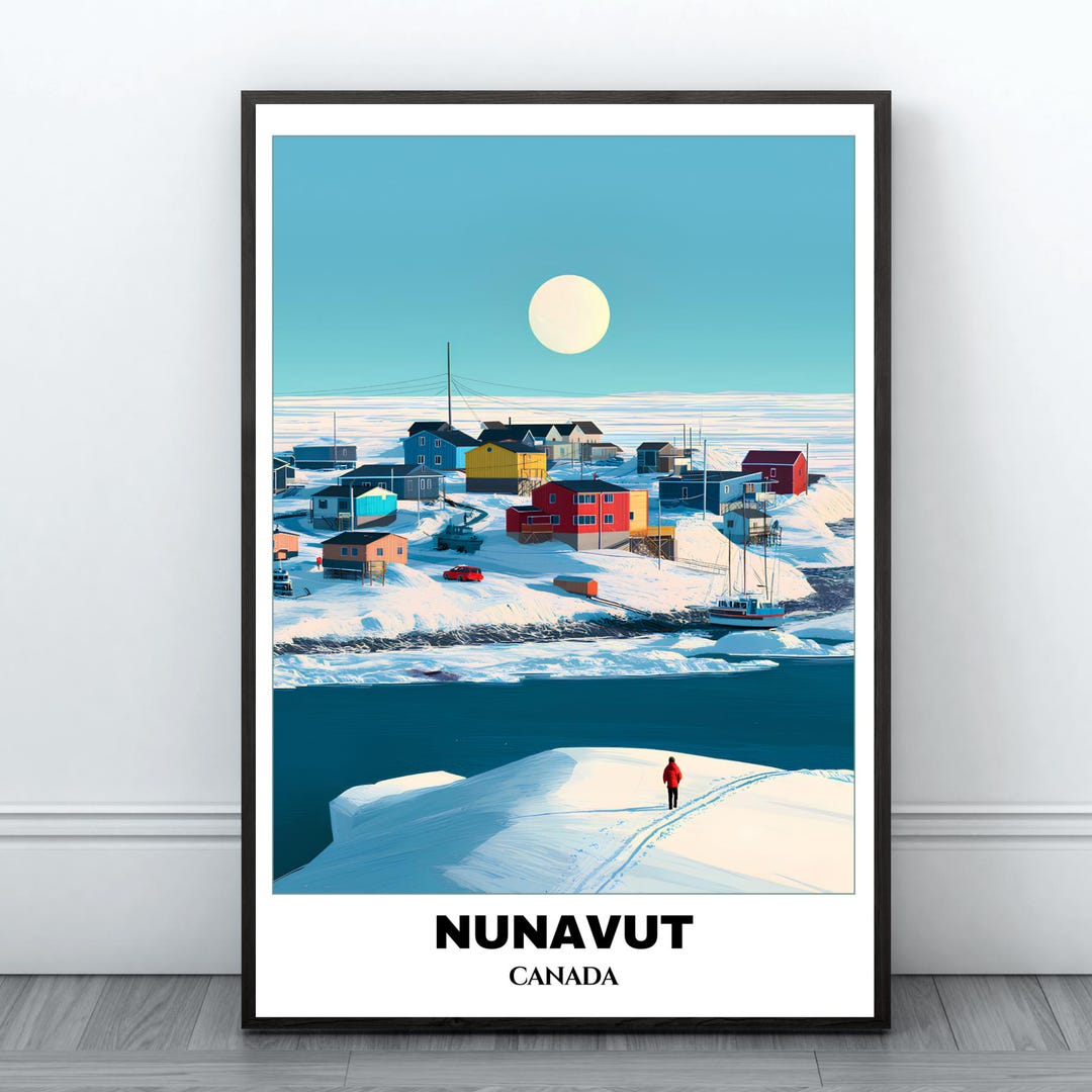 Nunavut Travel Printable Poster - Canada Travel Poster - Cityscape ...