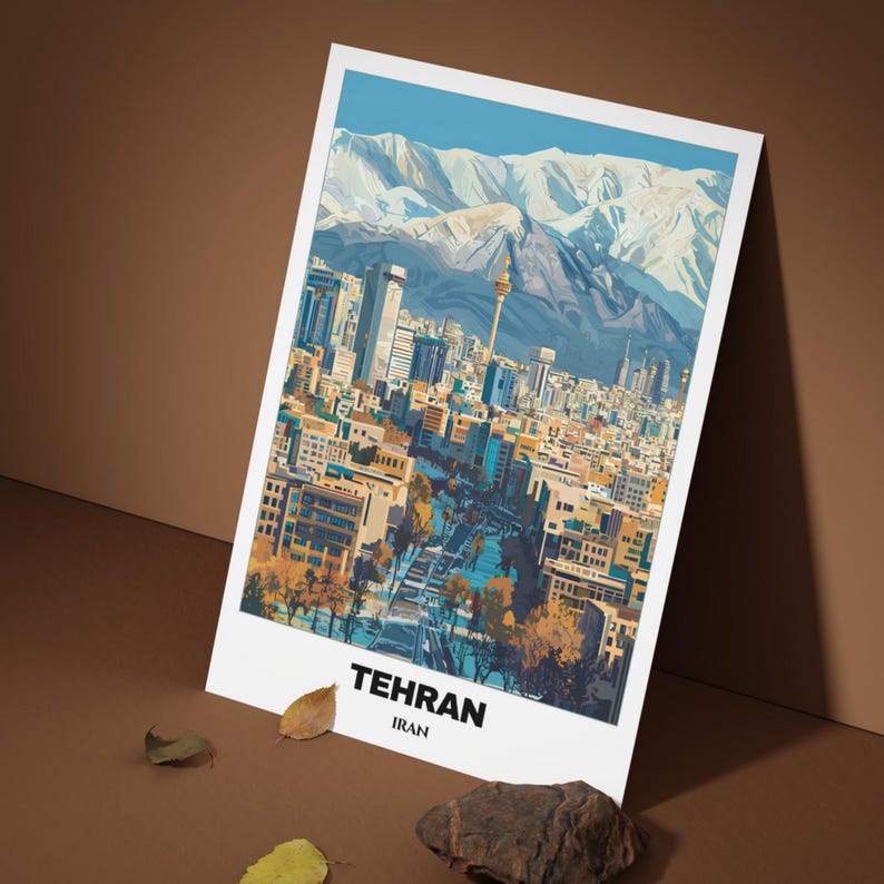 Tehran Travel Printable Poster - Iran Travel Poster - Cityscape Painting - Digital Print Wall ...