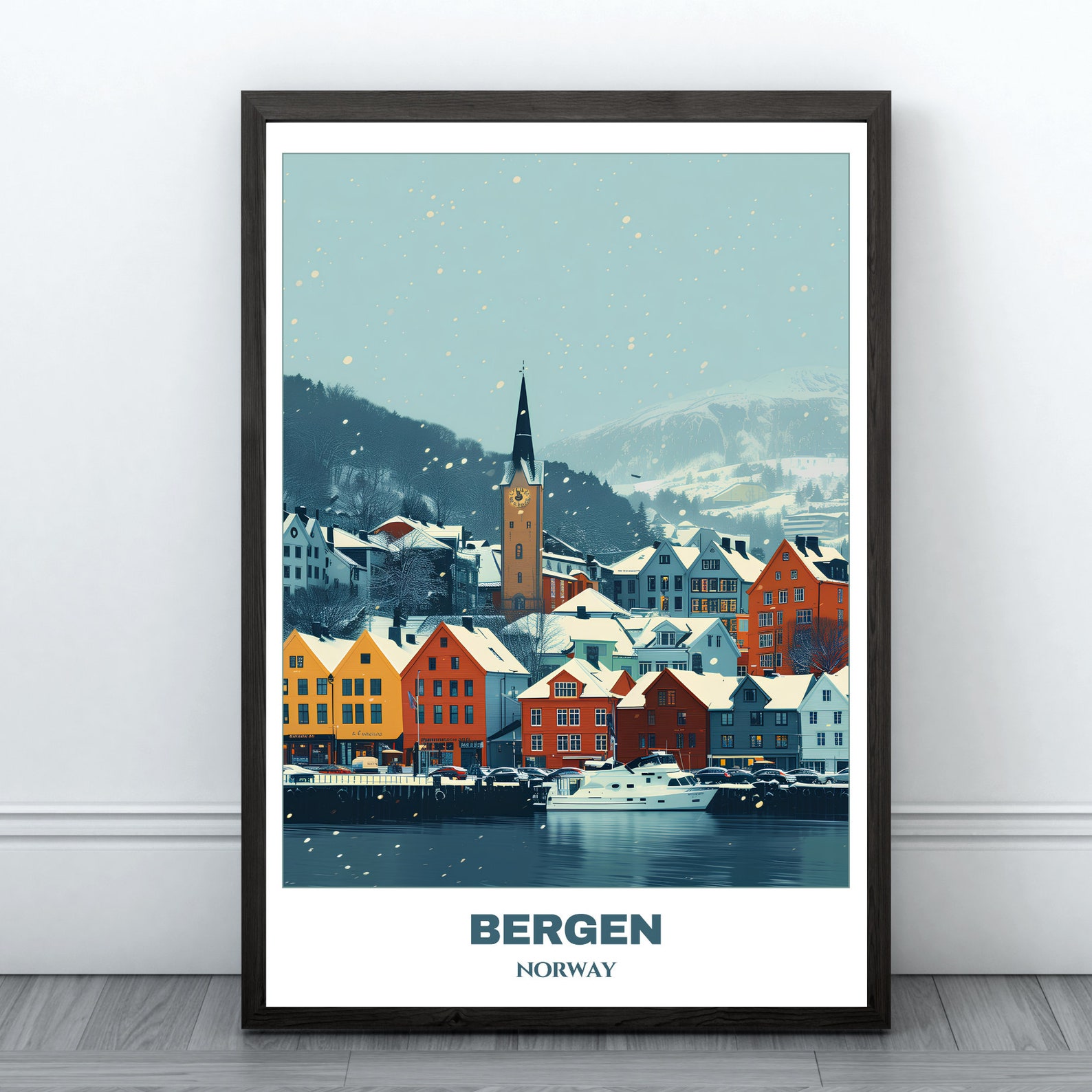 Bergen Printable Travel Poster - Norway Travel Poster - Insta Download ...