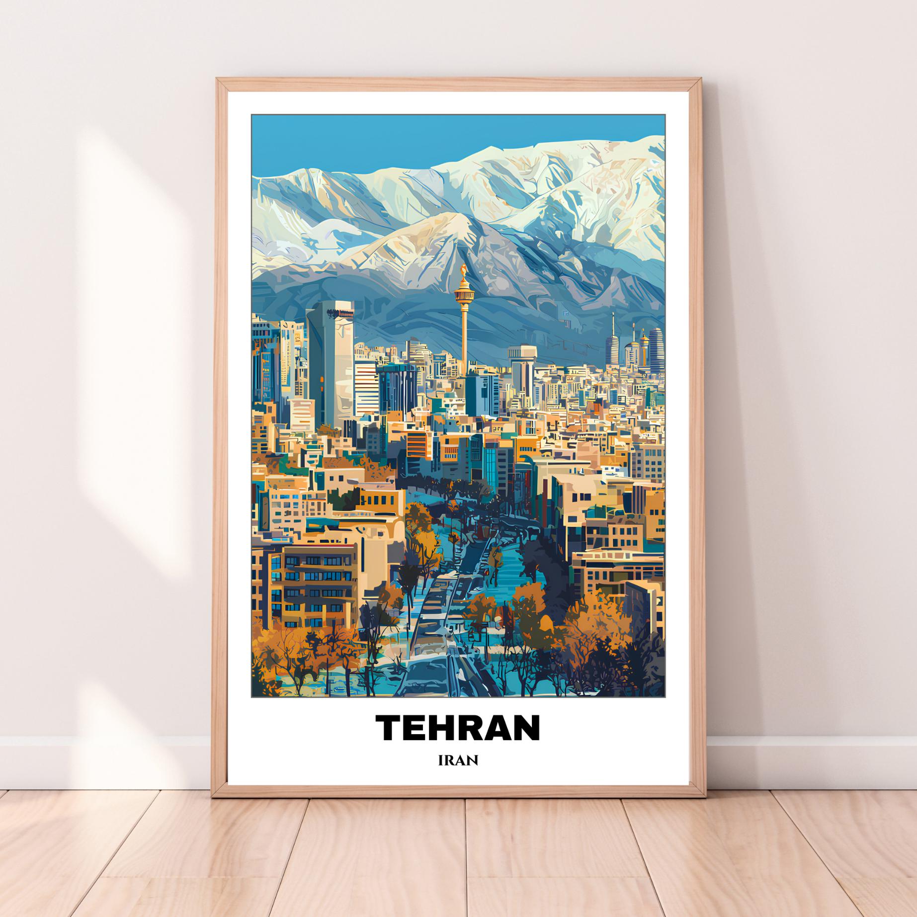 Tehran Travel Printable Poster - Iran Travel Poster - Cityscape ...