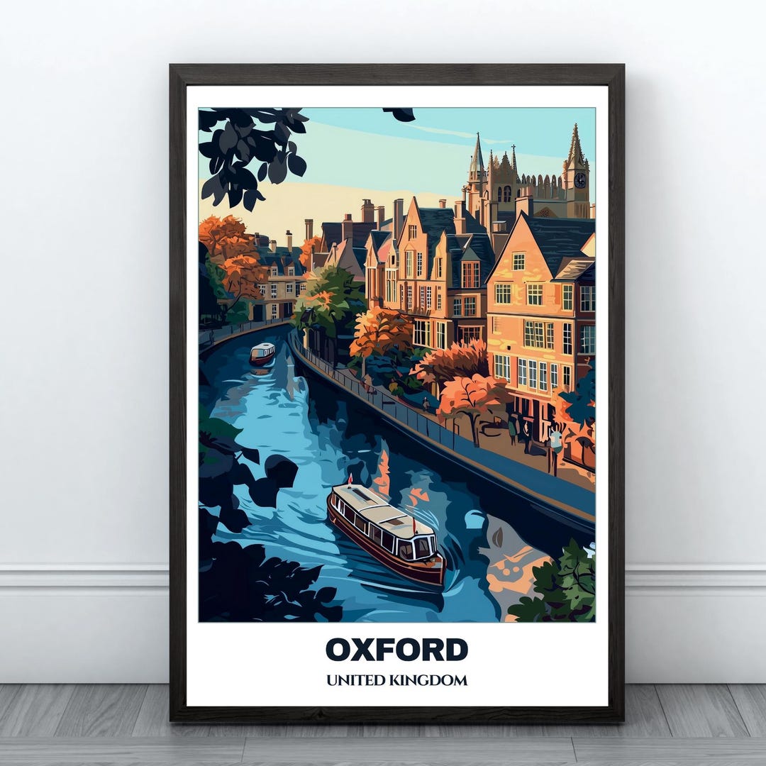 Oxford Travel Printable Poster - United Kingdom Travel Poster ...