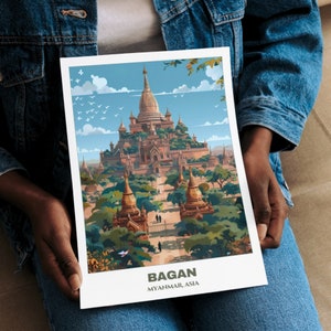Bagan Travel Printable Poster -myanmar Travel Poster -asia Painting ...