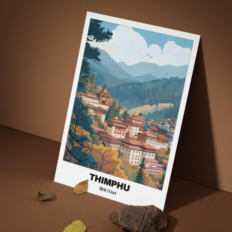 Thimphu Travel Print Bhutan Art - Thimphu Bhutan Gifts Poster - Home ...