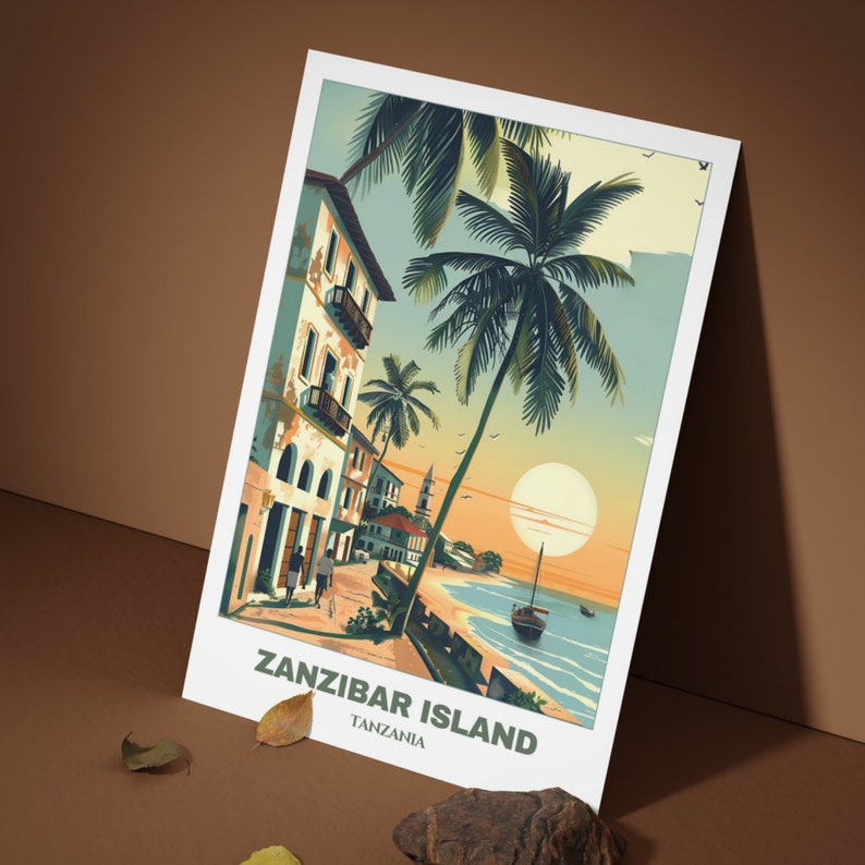 Zanzibar Island Travel Printable Poster - Tanzania Travel Poster ...