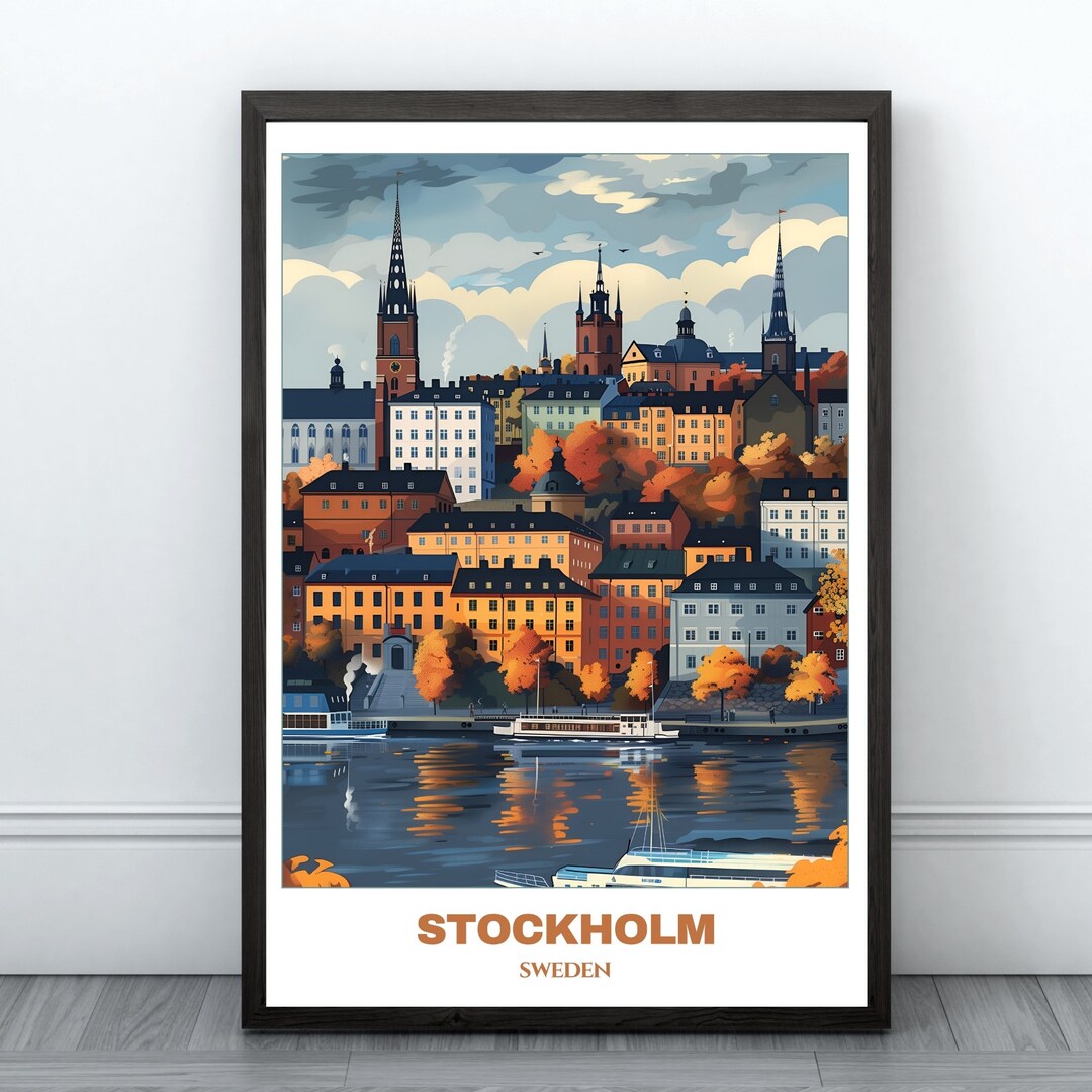 Stockholm Travel Printable Poster -sweden Travel Poster -citycape ...