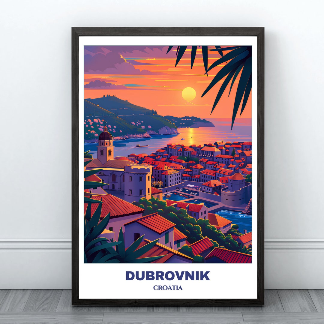 Dubrovnik Travel Printable Poster -croatia Travel Poster - Dubrovnik ...
