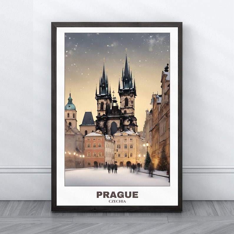 PRAGUE City Printable Poster Czechia Travel Poster Cityscape Painting ...