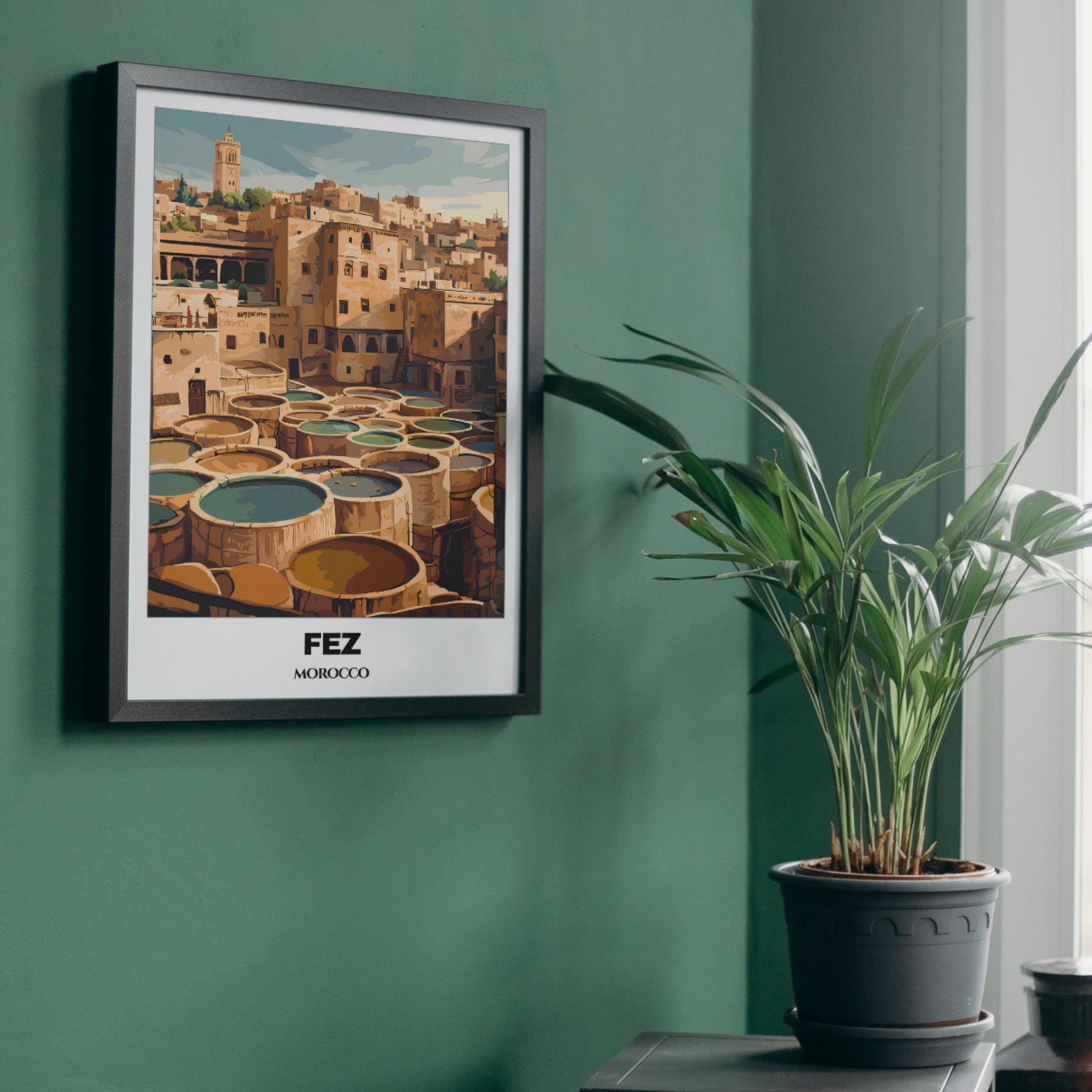 Fez Travel Printable Poster Morocco Travel Poster Citycape Painting ...