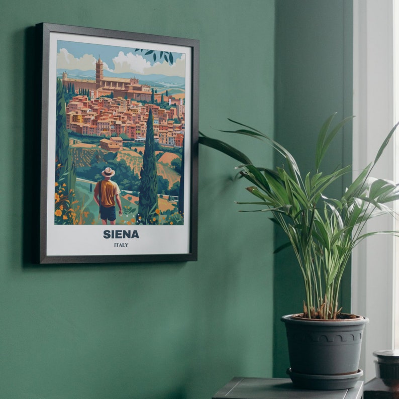 Siena Printable Travel Poster - Italy Travel Poster - Citycape Painting - Digital Print Wall Art ...