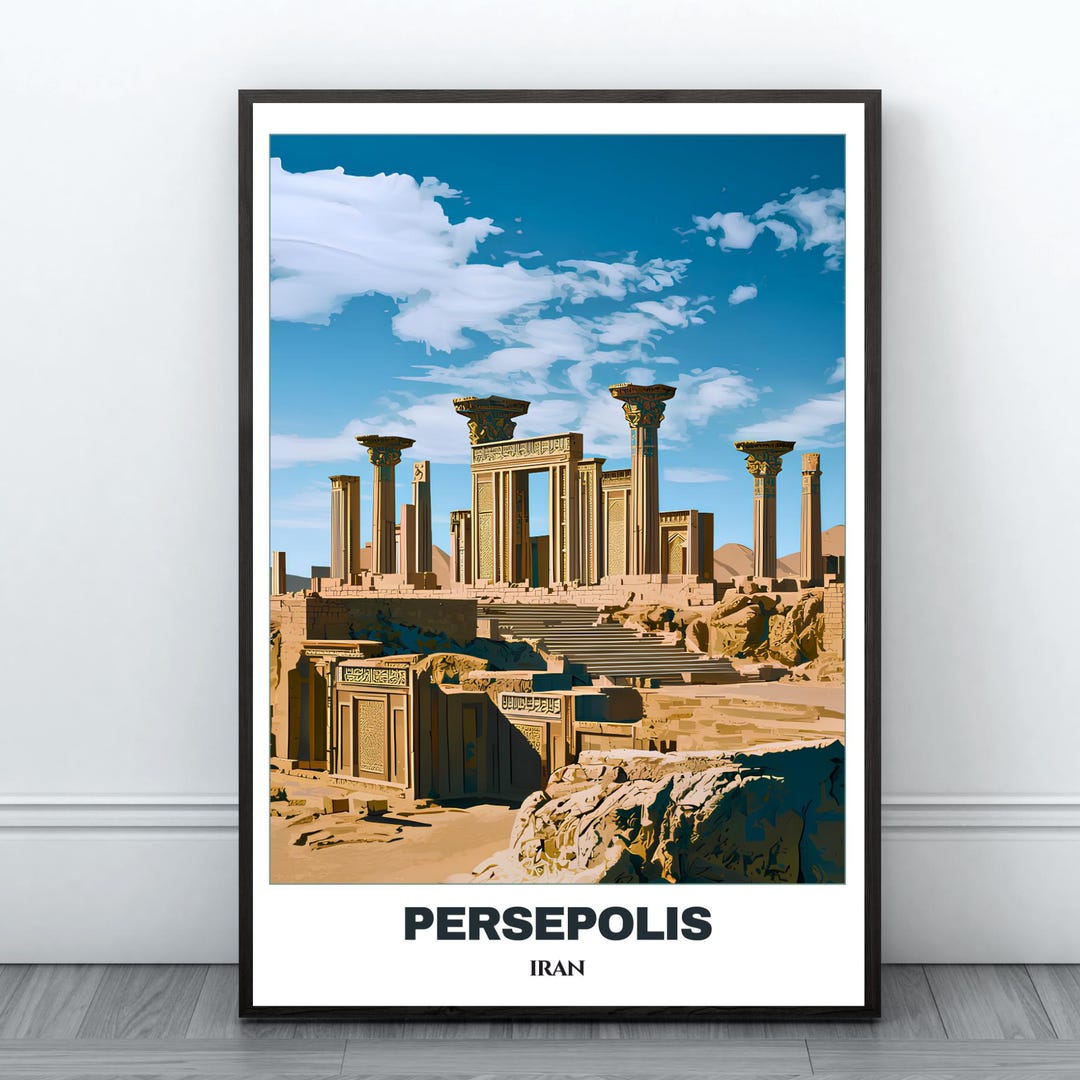Persepolis Printable Travel Poster - Iran Travel Poster - Persepolis ...
