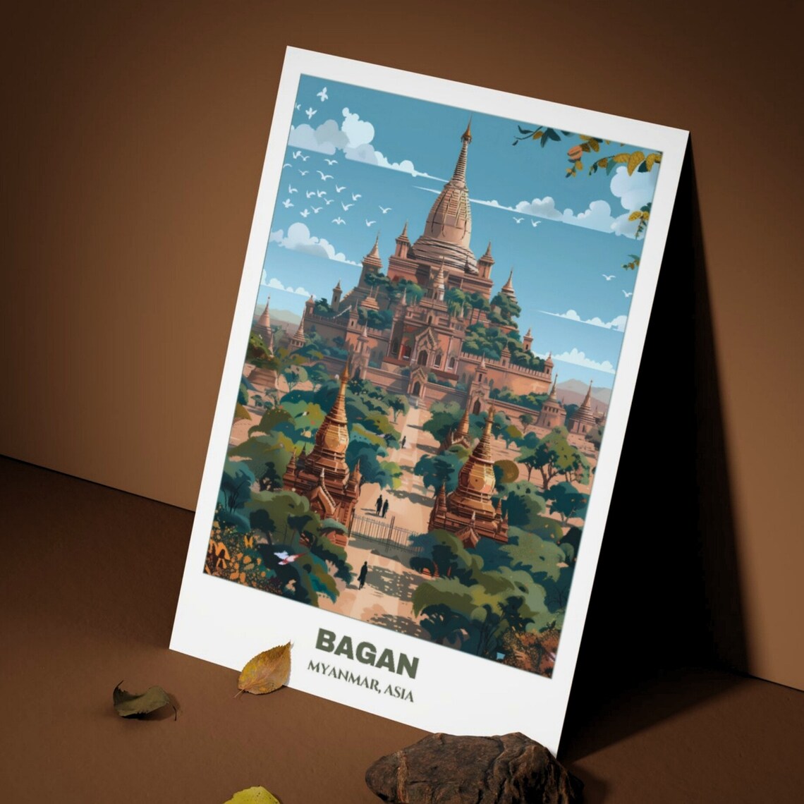 Bagan Travel Printable Poster -myanmar Travel Poster -asia Painting ...