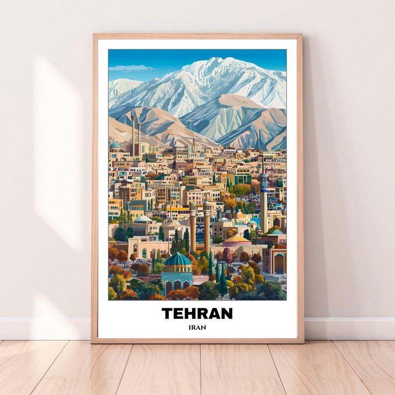 Tehran Travel Printable Poster - Iran Travel Poster - Cityscape ...