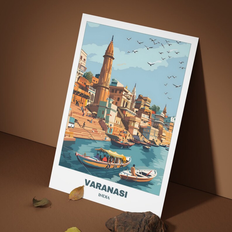 Varanasi Travel Printable Poster India Travel Poster varanasi Painting ...