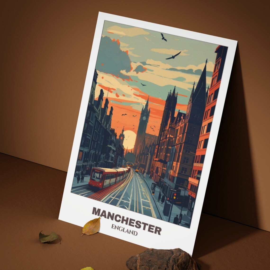 MANCHESTER Printable Travel Poster - England Travel Print -cityscape ...