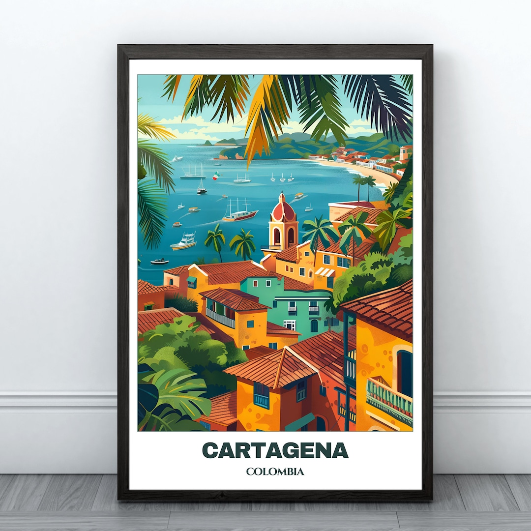 Cartagena Printable Travel Poster- Colombia Travel Poster -insta ...