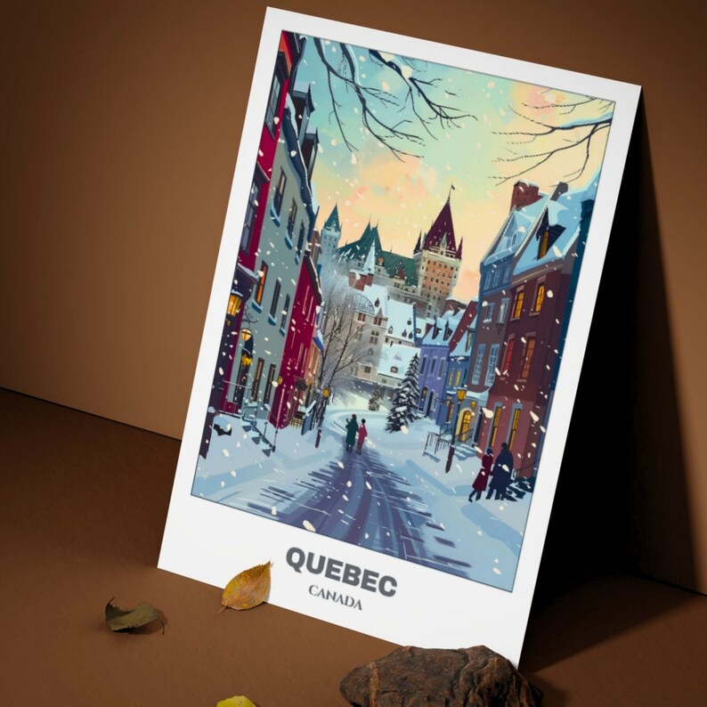 Quebec Cityscape Painting: Canada Travel Poster (digital Print) - Etsy