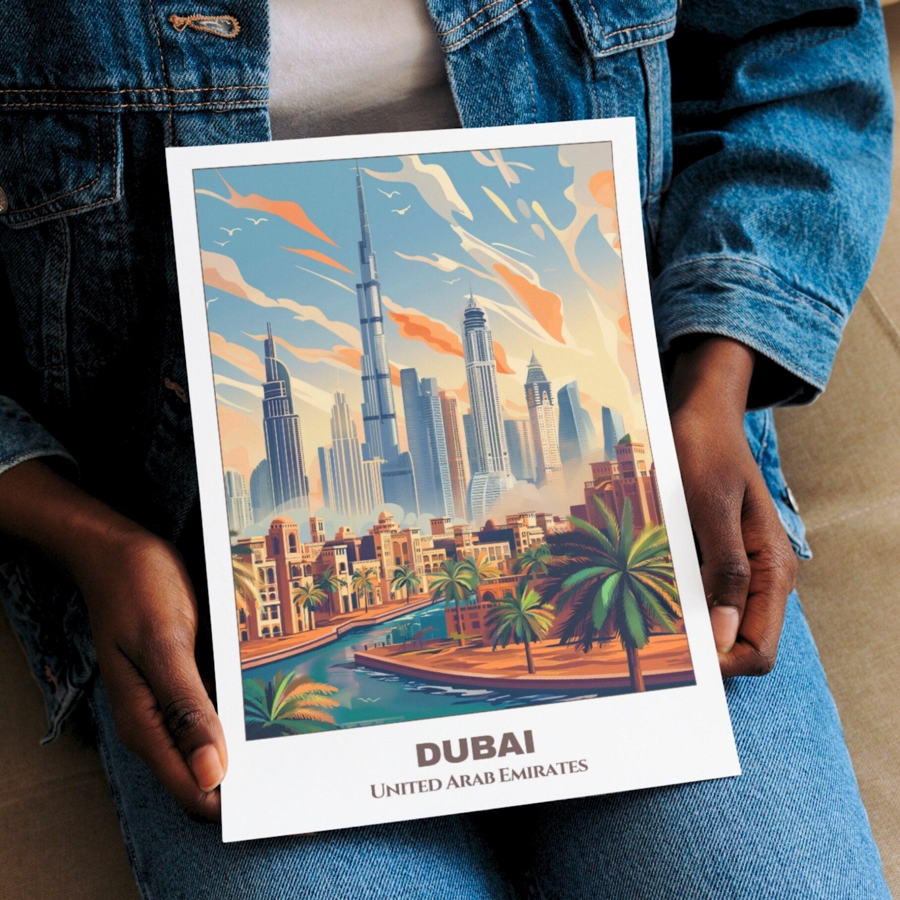Dubai Travel Printable Poster -united Arab Emirates Travel Poster ...