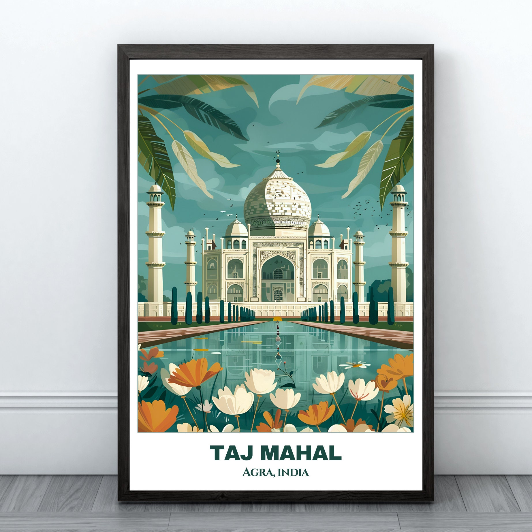 Taj Mahal Travel Printable Poster - India Travel Poster - Agra Painting ...